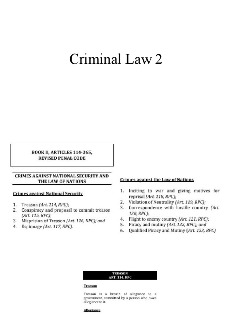 Criminal Law 2 Power Point | PDF