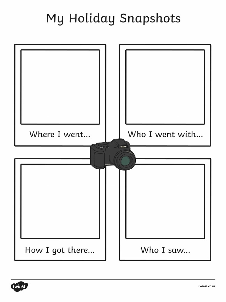 My Holiday Snapshots Writing Frame | PDF