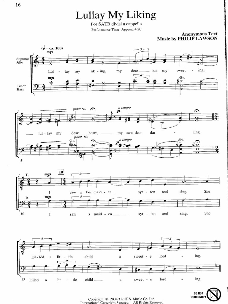 Lullay My Liking | PDF