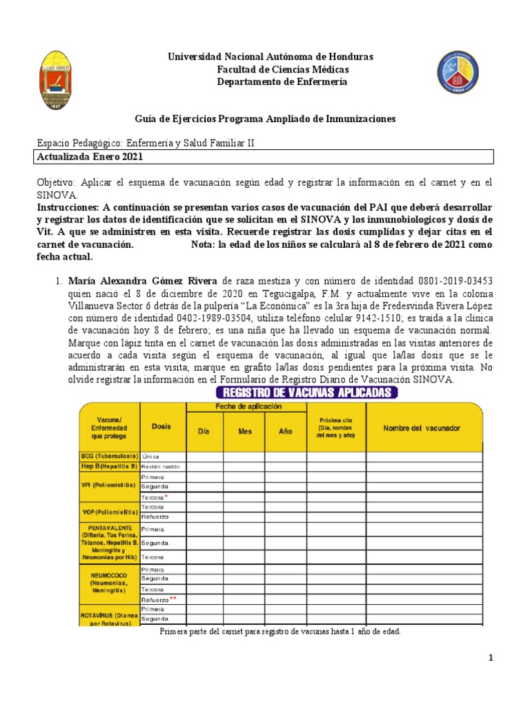 Guia de Ejercicios Del PAI | PDF | Vacunación | Ciencias de la Salud