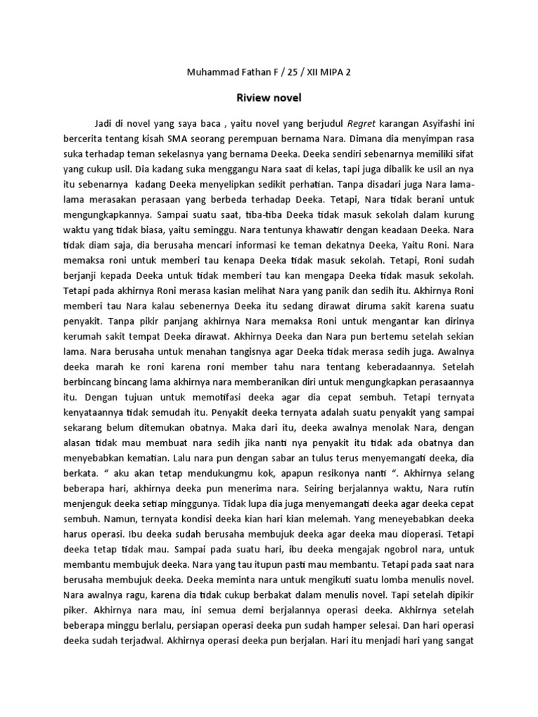 Dilema Nara dalam Novel Regret | PDF