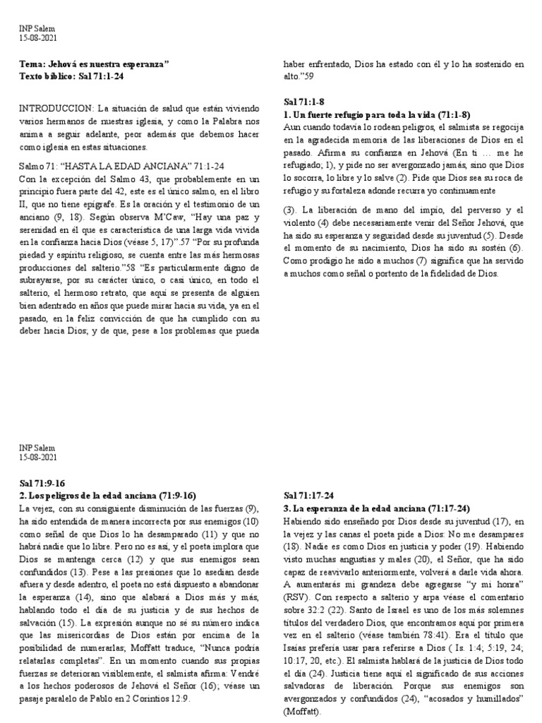 Salmos 71 | PDF | Salmos