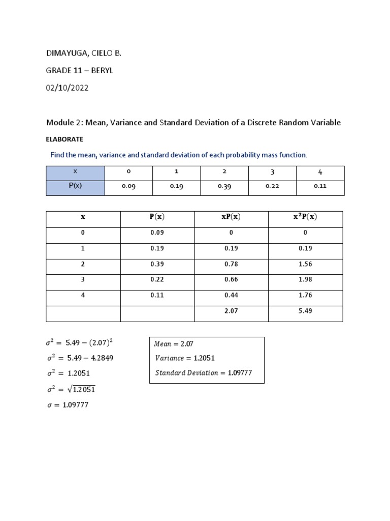 Statistics and Probability Module 2 | PDF