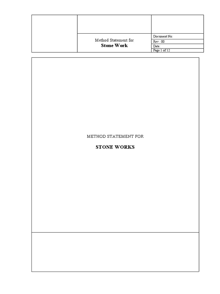 Method Statement For Stone Works | PDF | Tile | Concrete