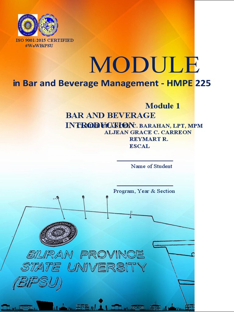 Bar and Beverage Management Module 1-Compressed PDF | PDF | Drink ...