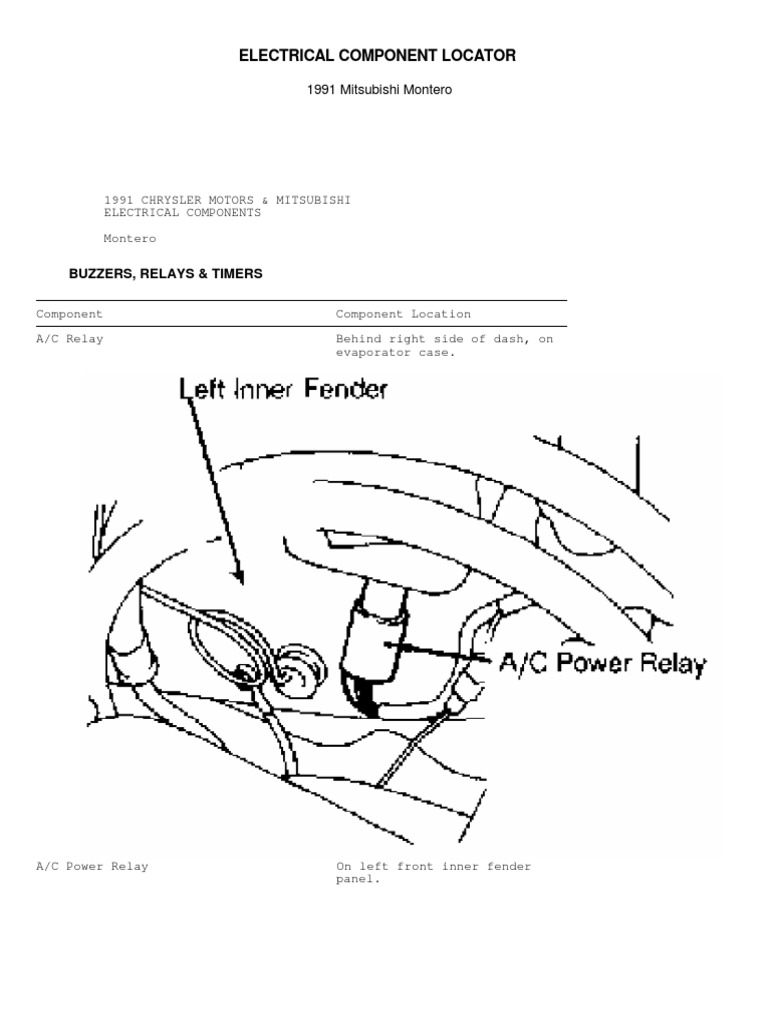Electrical Component Locator | PDF | Throttle | Relay