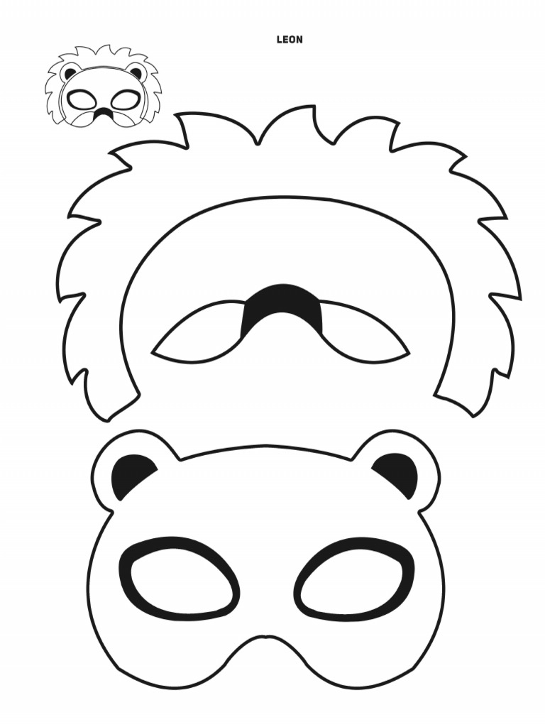 Moldes de Mascara de Leon para Descargar Gratis en PDF Akw | PDF