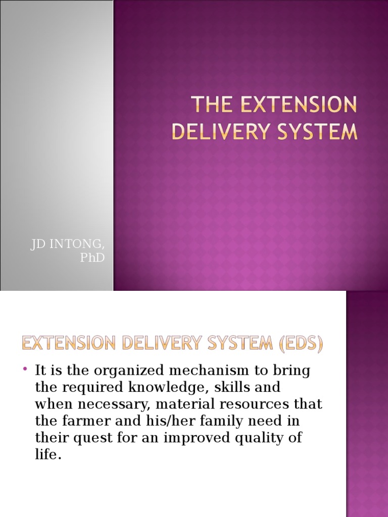 The Extension Delivery System | PDF | System | Evaluation