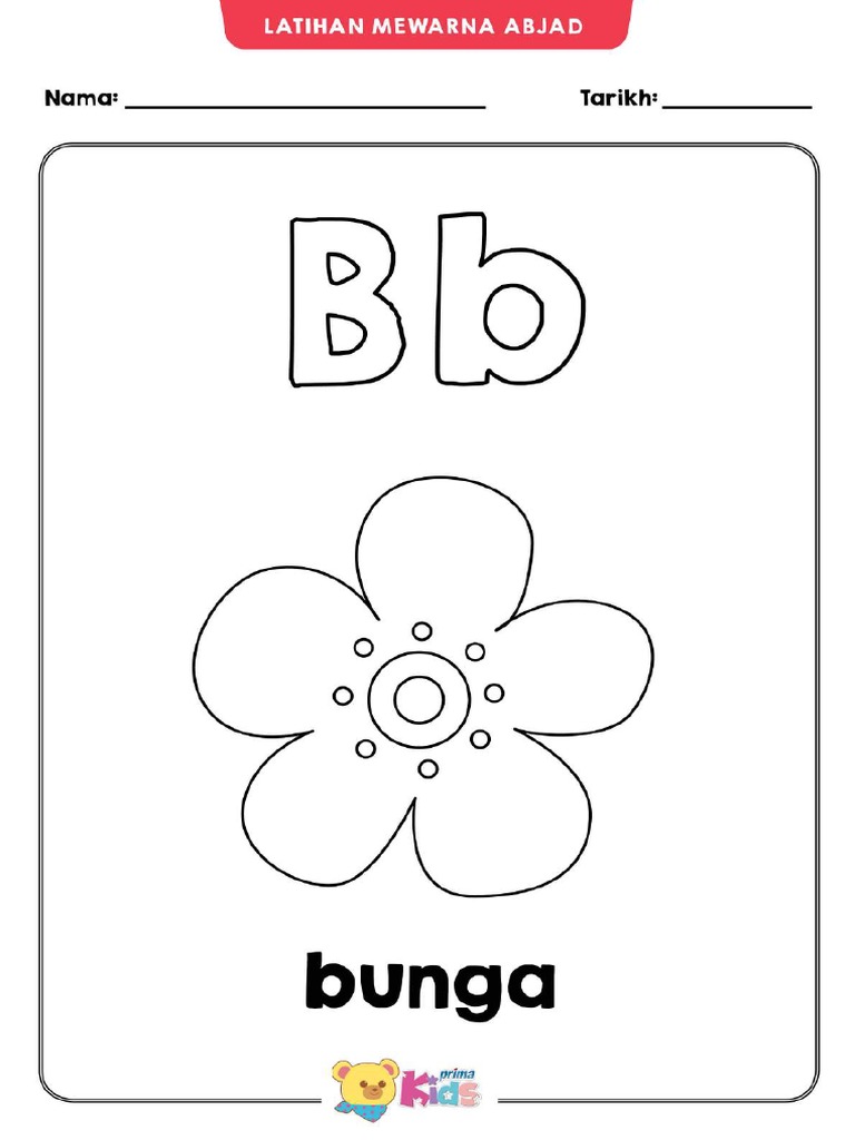 Kids Tedi Latihan Mewarna Abjad B | PDF