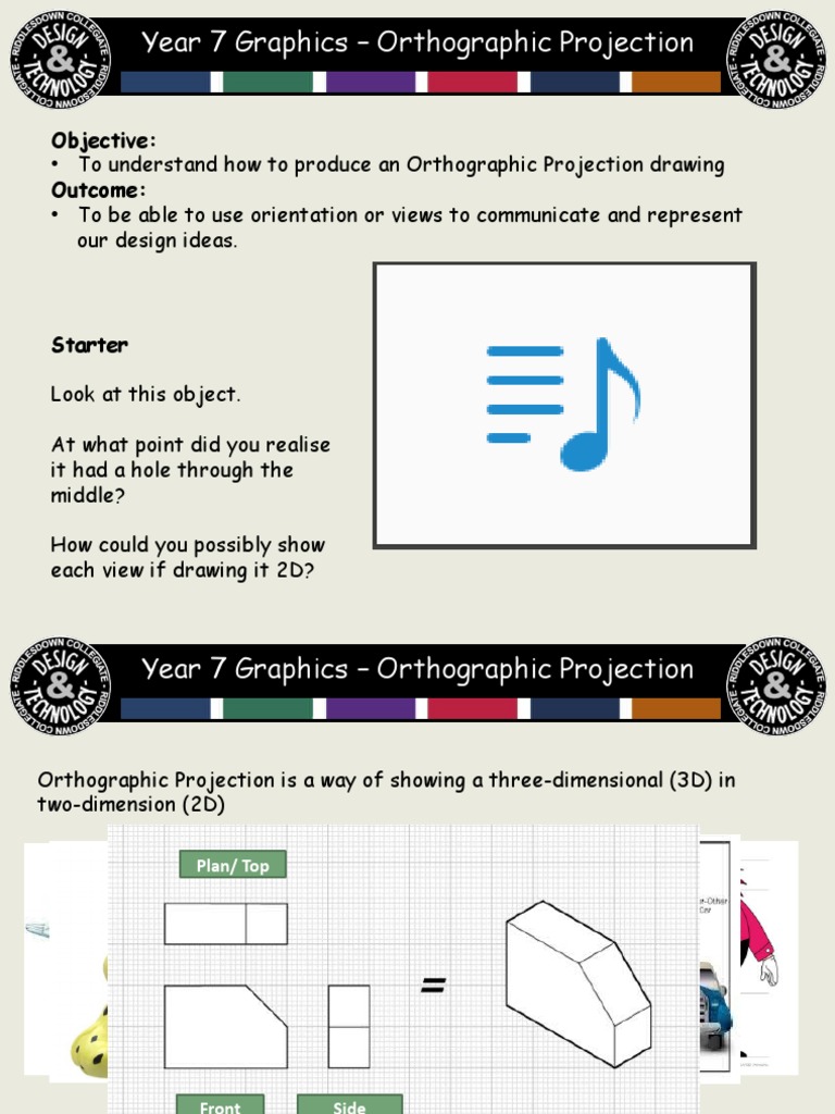 Year 7 Graphics - Orthographic Projection: Objective: Outcome | PDF ...