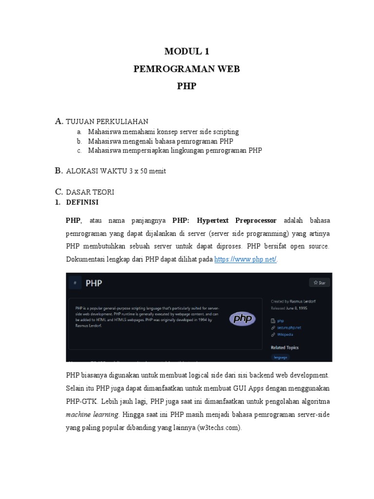 Modul 01 PHP | PDF