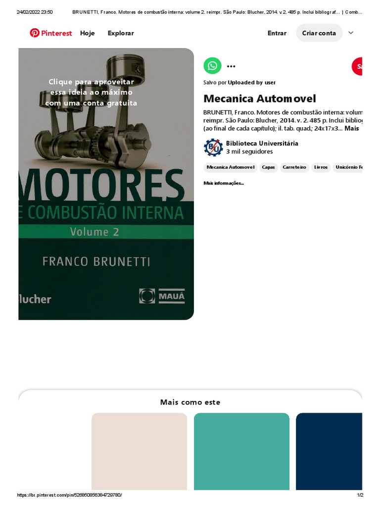 BRUNETTI, Franco. Motores de Combustão Interna_ Volume 2. Reimpr. São ...