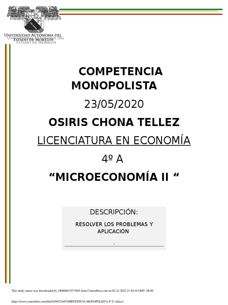 Ejer de Micro Vbasica | PDF | Monopolio | Oferta y demanda