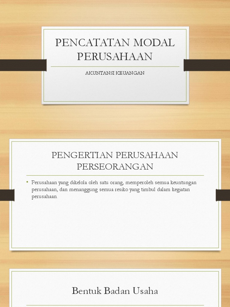 Pencatatan Modal Perusahaan | PDF