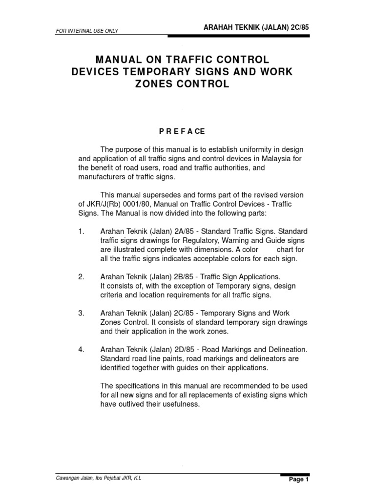 Arahah Teknik Jalan 2C 85 Manual On Traf | PDF | Traffic | Lane