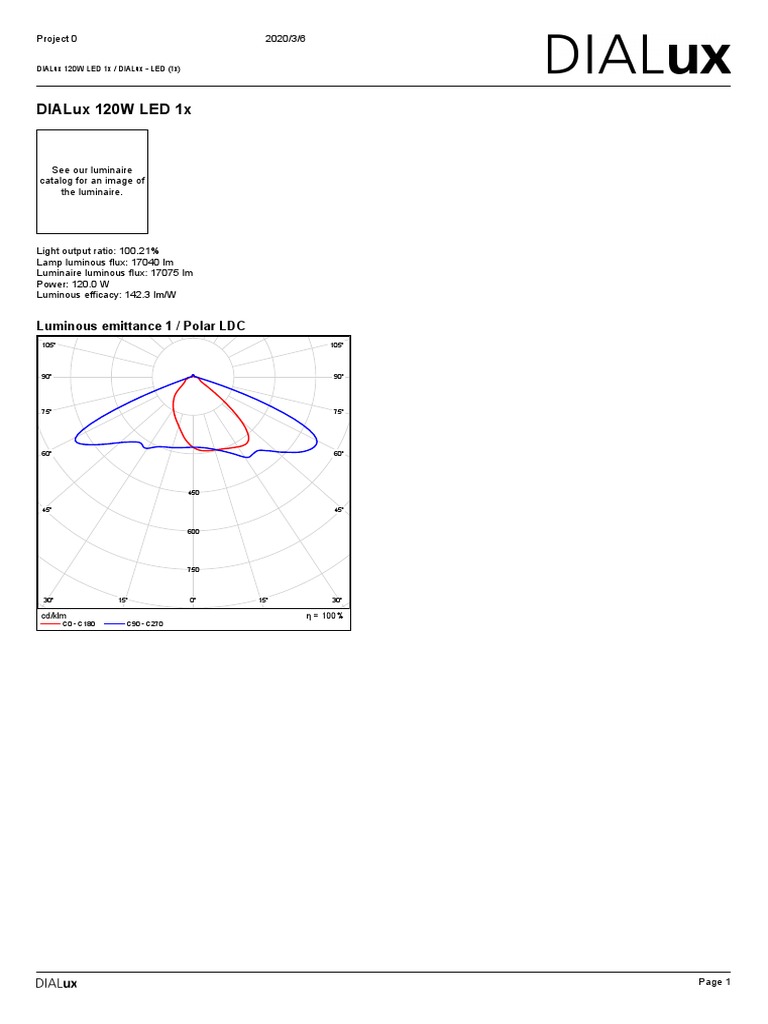 Dialux 12M 120W Solar Street Light Dialux Report | PDF | Optics ...