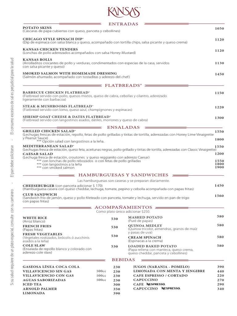 Menu Kansas | PDF | filete | Parilla