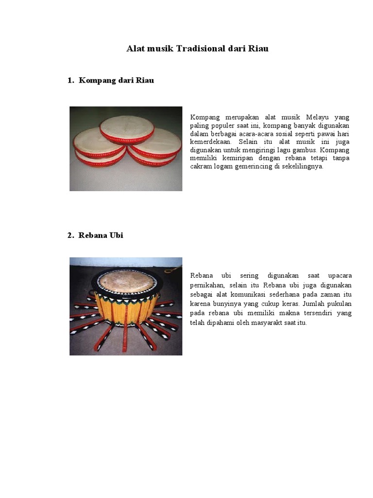 Alat Musik Tradisional Dari Riau | PDF