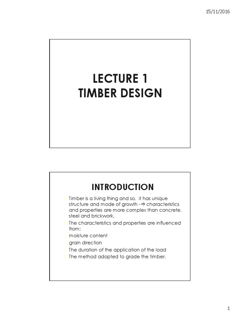 Timber Design | PDF | Wood | Lumber