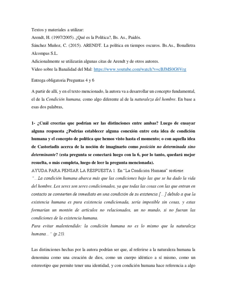 Guia de Hannah Arendt | PDF | Hannah Arendt | Filosofía