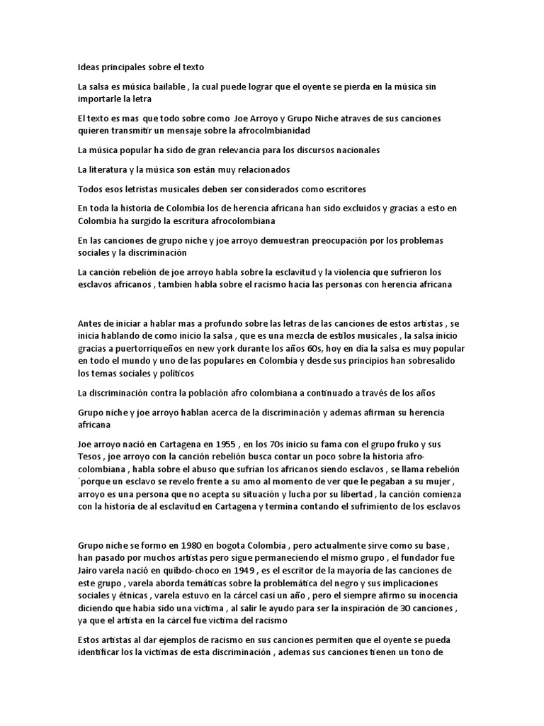 Salsa y Afrocolombianidad en Joe Arroyo | PDF | Esclavitud | Colombia