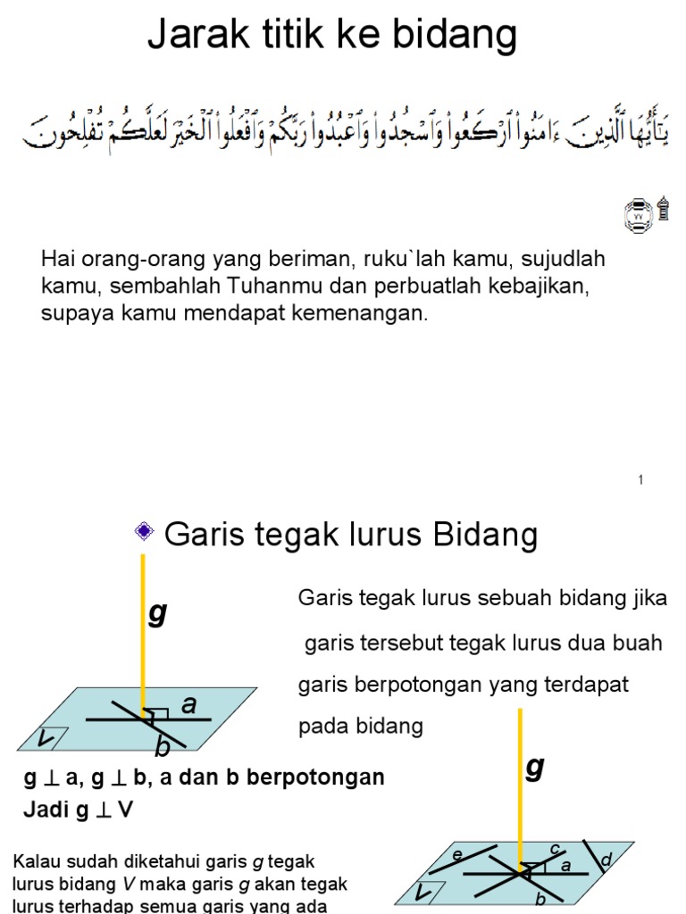 Jarak Titik ke Bidang dalam Geometri | PDF