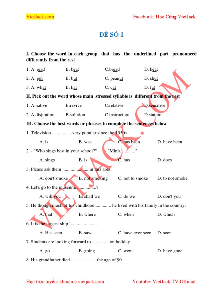 Bo de On Thi Hoc Sinh Gioi Tieng Anh Lop 6 | PDF