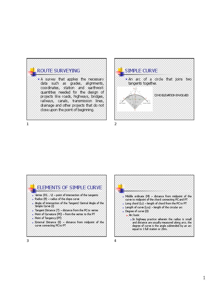 Route Surveying and Earthworks Handout | Download Free PDF | Angle | Tangent