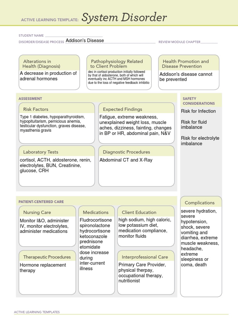 System Disorder: Active Learning Template | PDF | Clinical Medicine ...