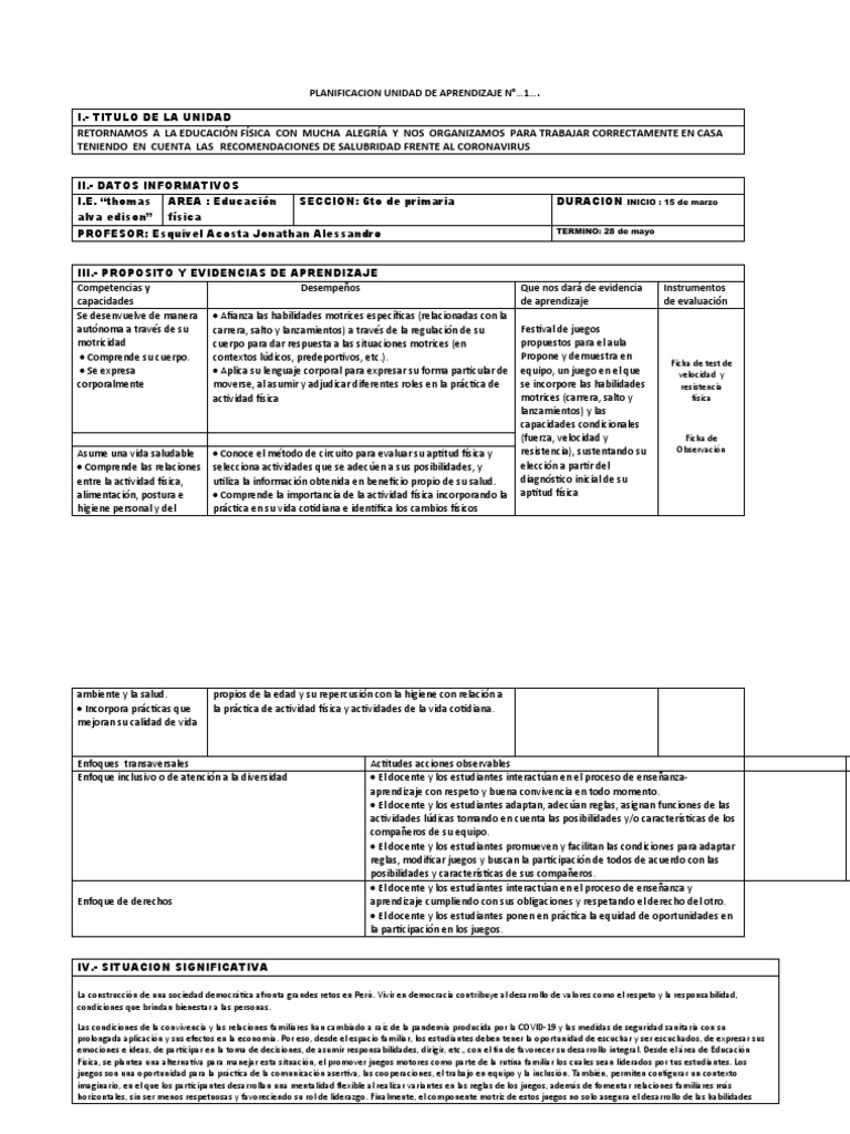 Formato Unidad de Aprendizaje N | PDF | Aprendizaje | Maestros