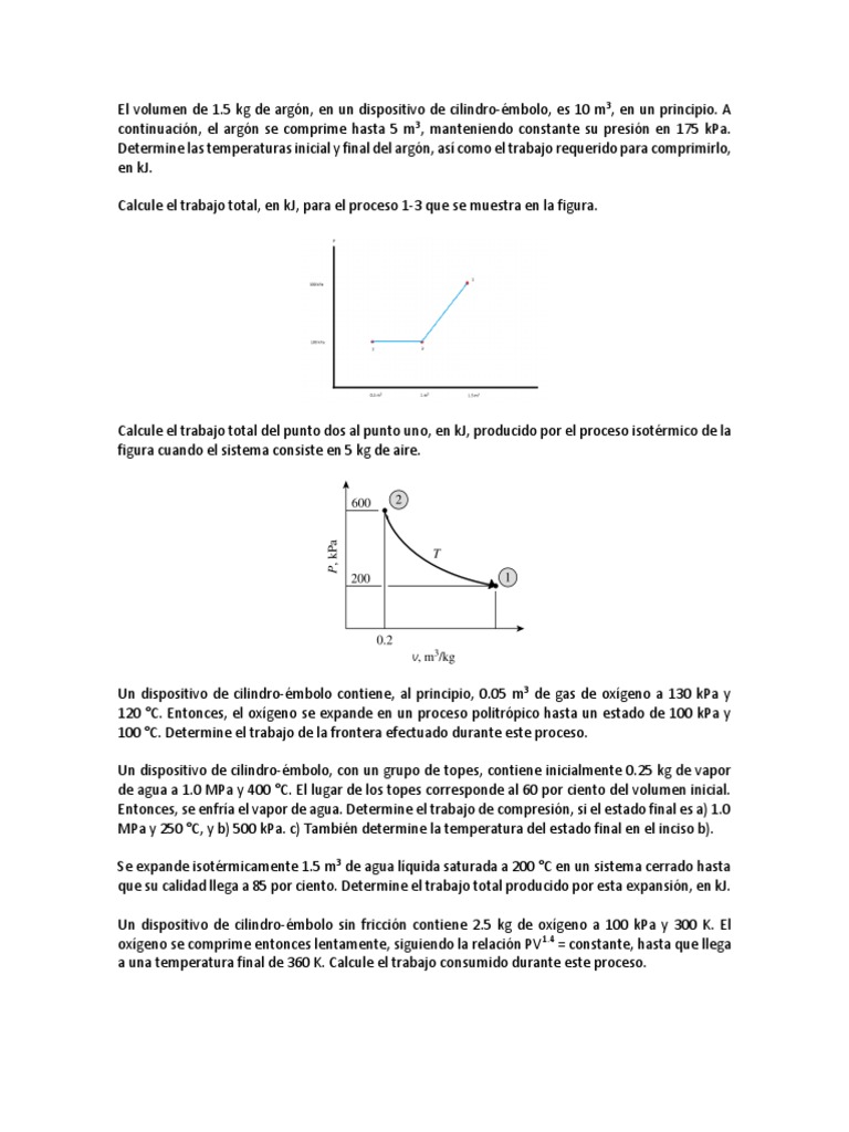 Compresión y expansión de gases en un cilindro-émbolo: Cálculos de ...