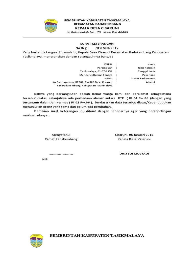 Ket - Beda Nama | PDF