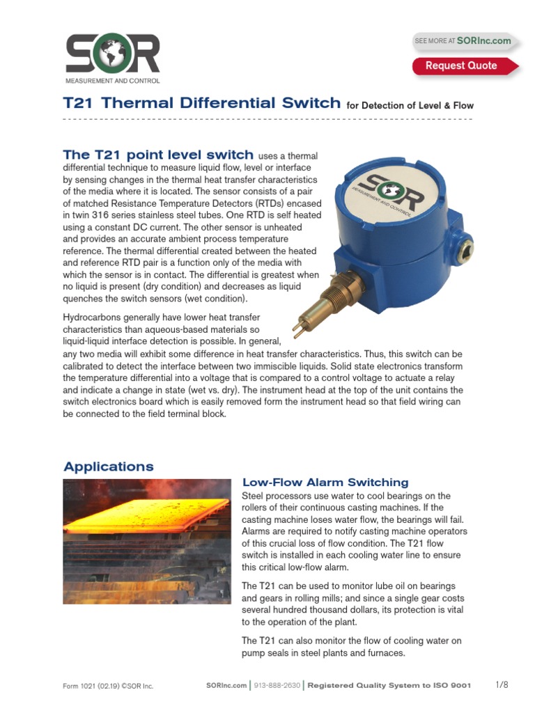 t21 Thermal Differential Switch Cat1021 | PDF | Switch | Pump