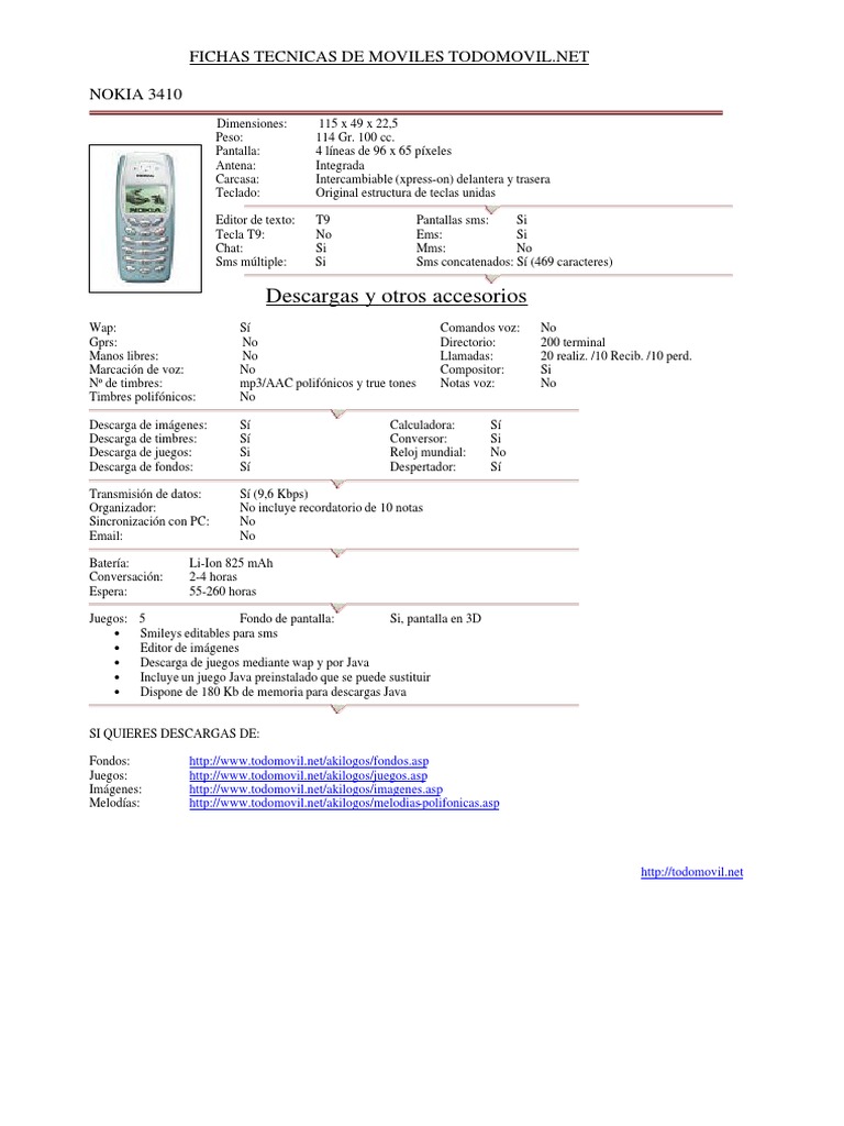 Nokia 3410 | PDF | Telecomunicaciones móviles | Ingeniería Informática