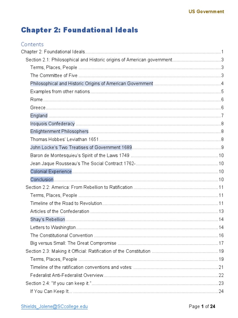 Chapter 2: Foundational Ideals: US Government | PDF | The Federalist ...