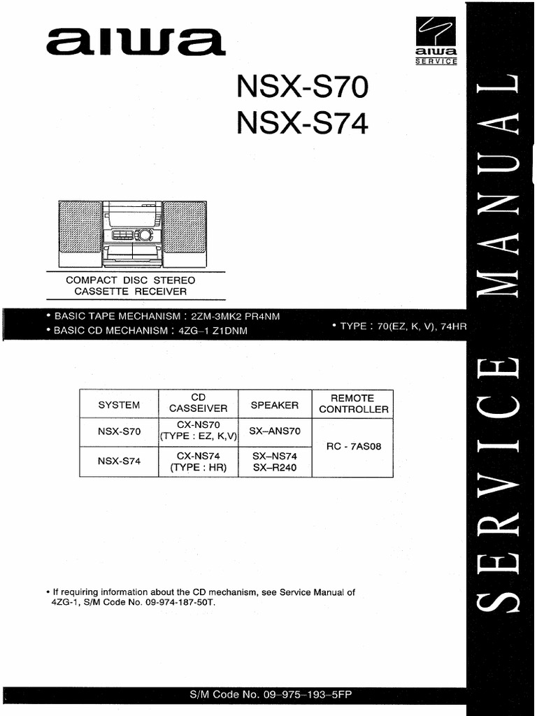 Aiwa NSX s70, NSX s74 | PDF