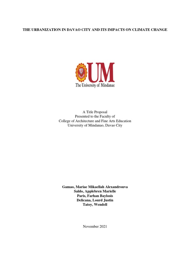 GE2777 PentaPals The Urbanization in Davao City and Its Impacts To ...