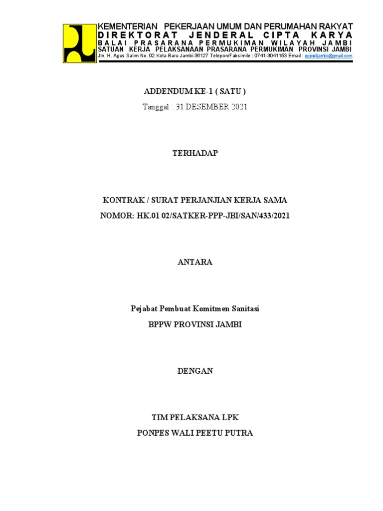 Addendum Kontrak | PDF