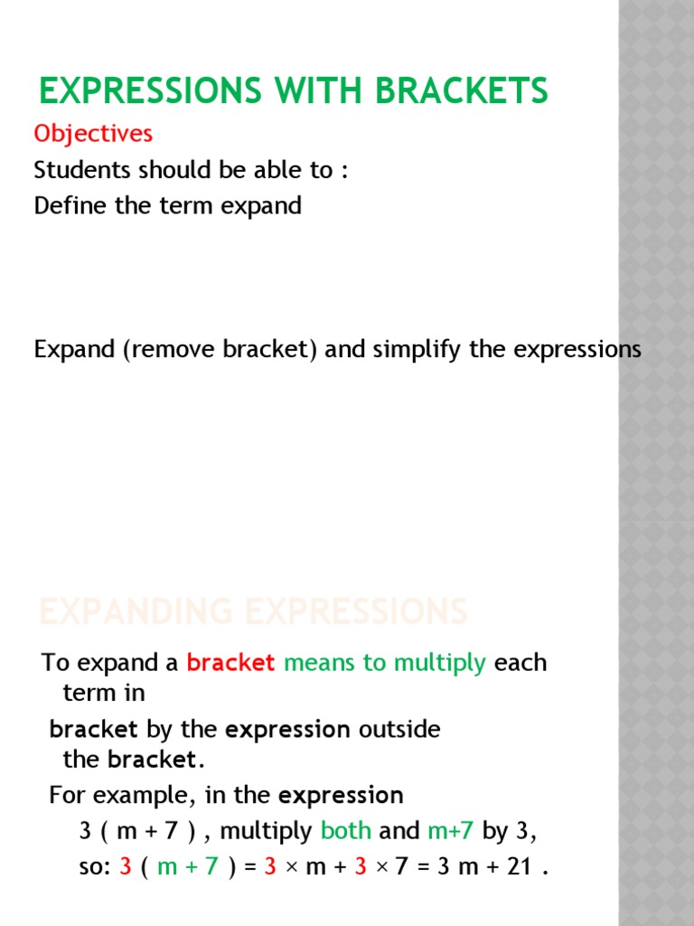 Expressions With Brackets. | PDF