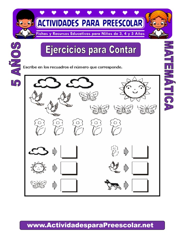 Ejercicios para Contar para Niños de 5 Años | PDF
