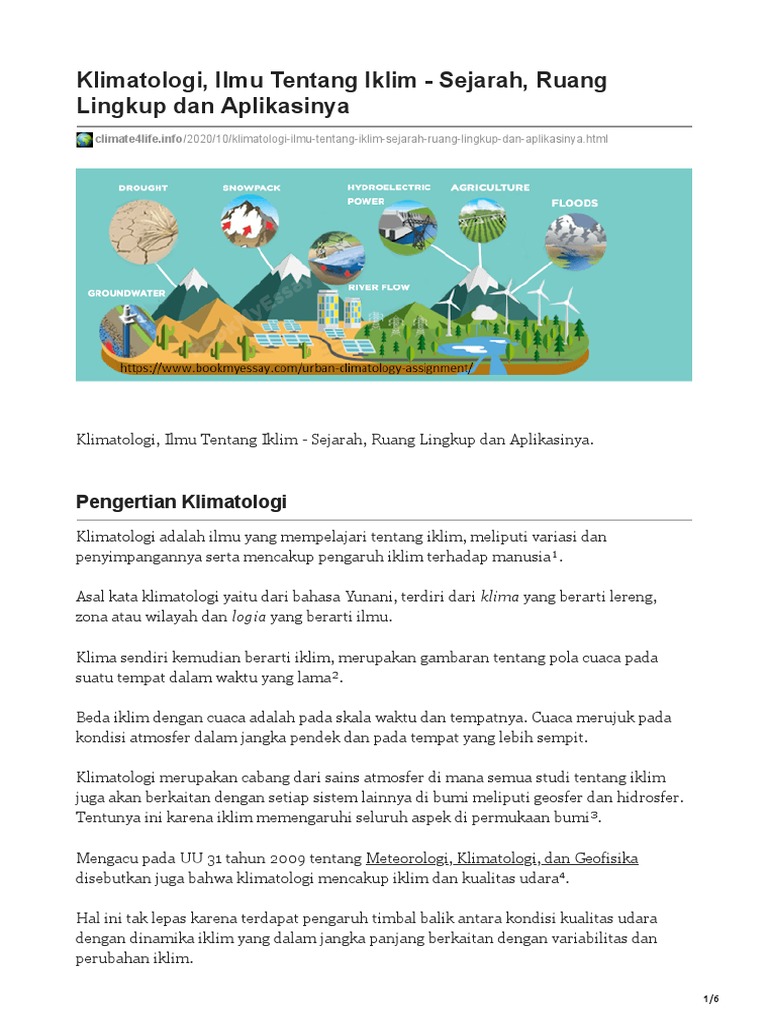 Climate4life - Info-Klimatologi Ilmu Tentang Iklim - Sejarah Ruang Lingkup Dan Aplikasinya | PDF
