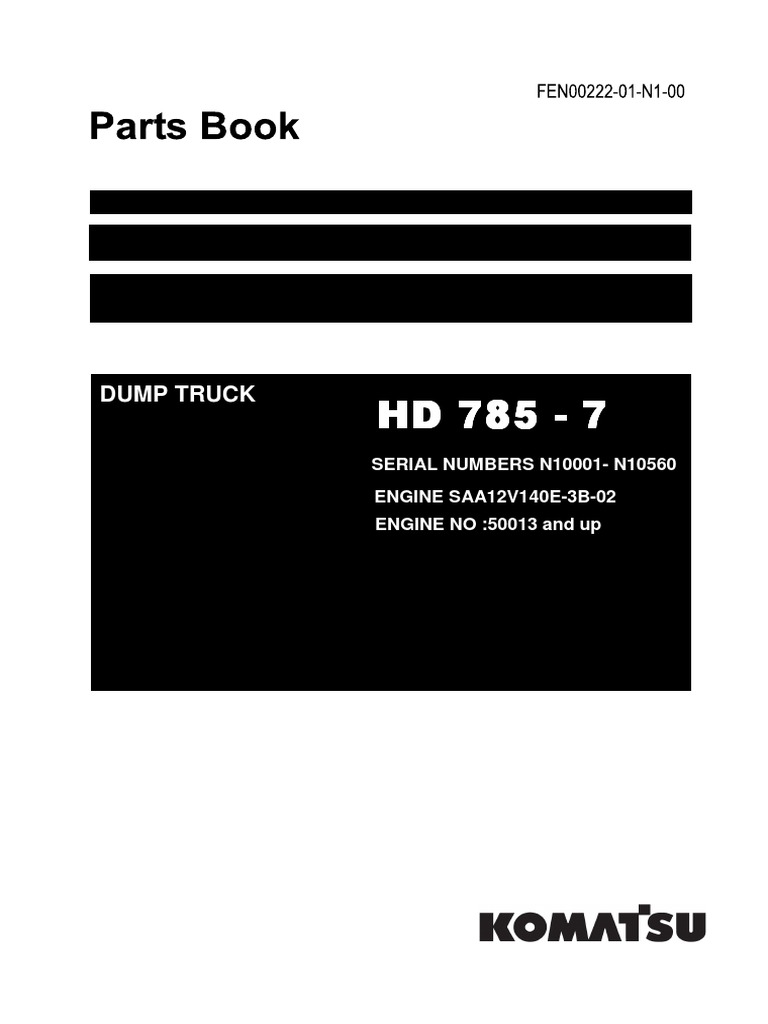 HD785-7 FEN00222-01-N1-00 - HD785-7 N Series Parts Book | PDF | Anti ...