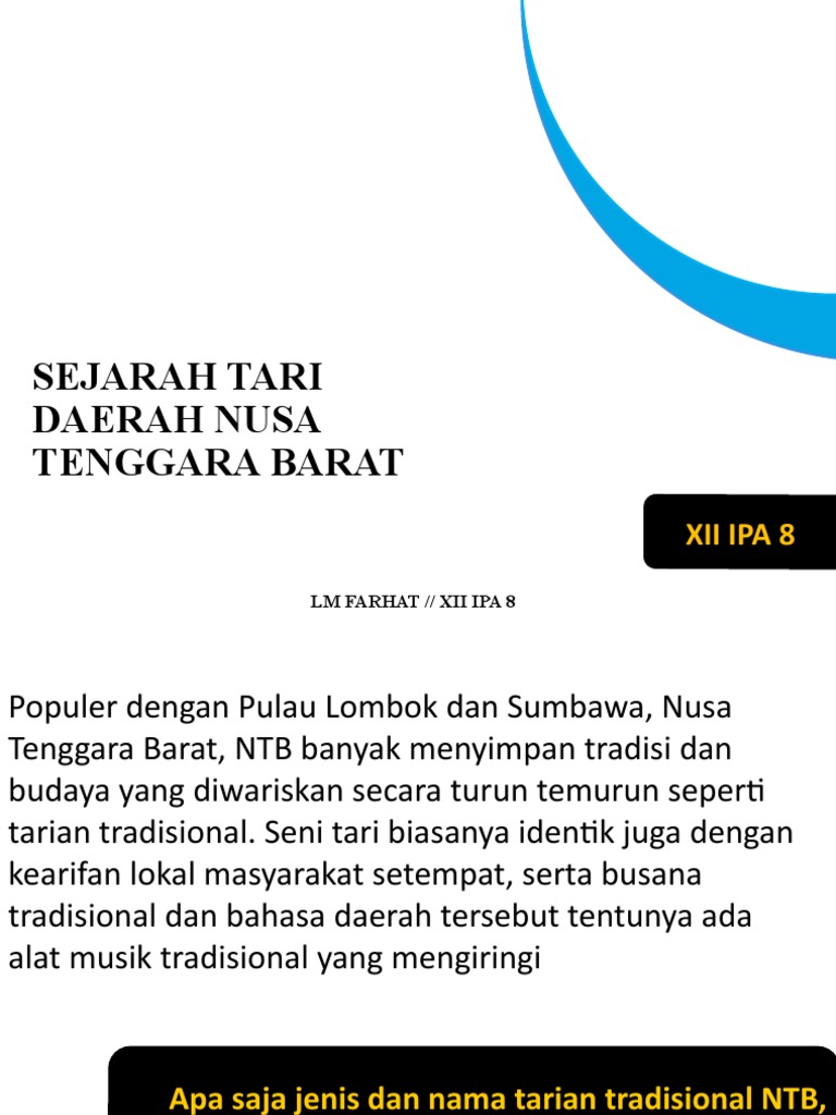 Sejarah Tari Daerah NTB | PDF