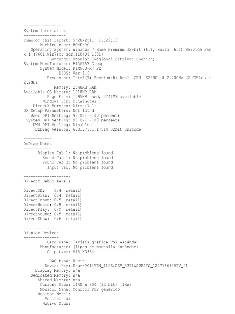 DX Diag | PDF | Device Driver | Codec