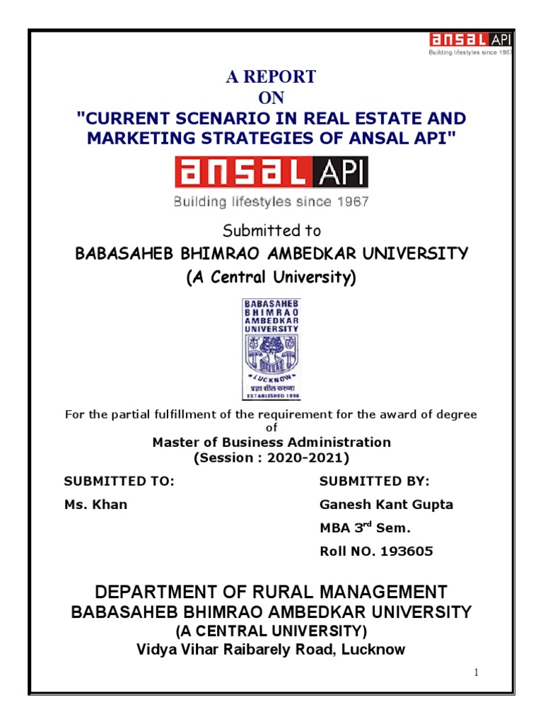 Current Scenario in Real Estate and Marketing Strategies of Ansal Api ...