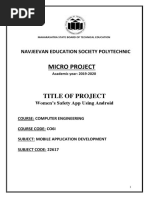 A Micro Project Report On Women Safety App | PDF | Android (Operating System) | Use Case
