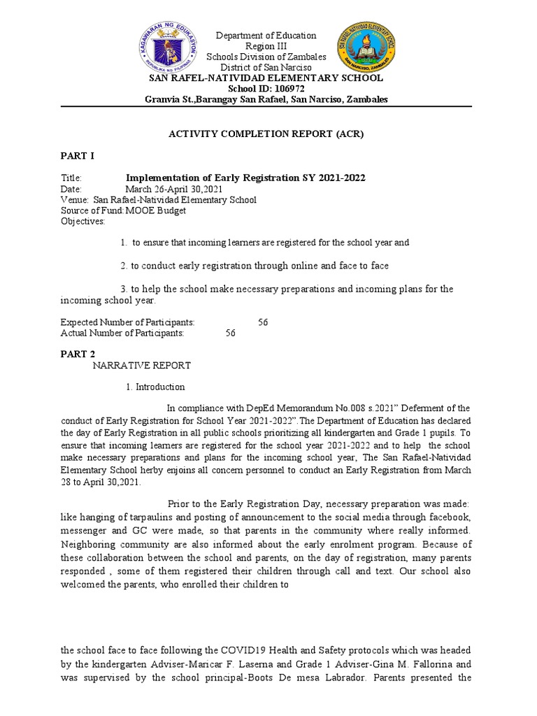 ACR For Early Regitration | PDF