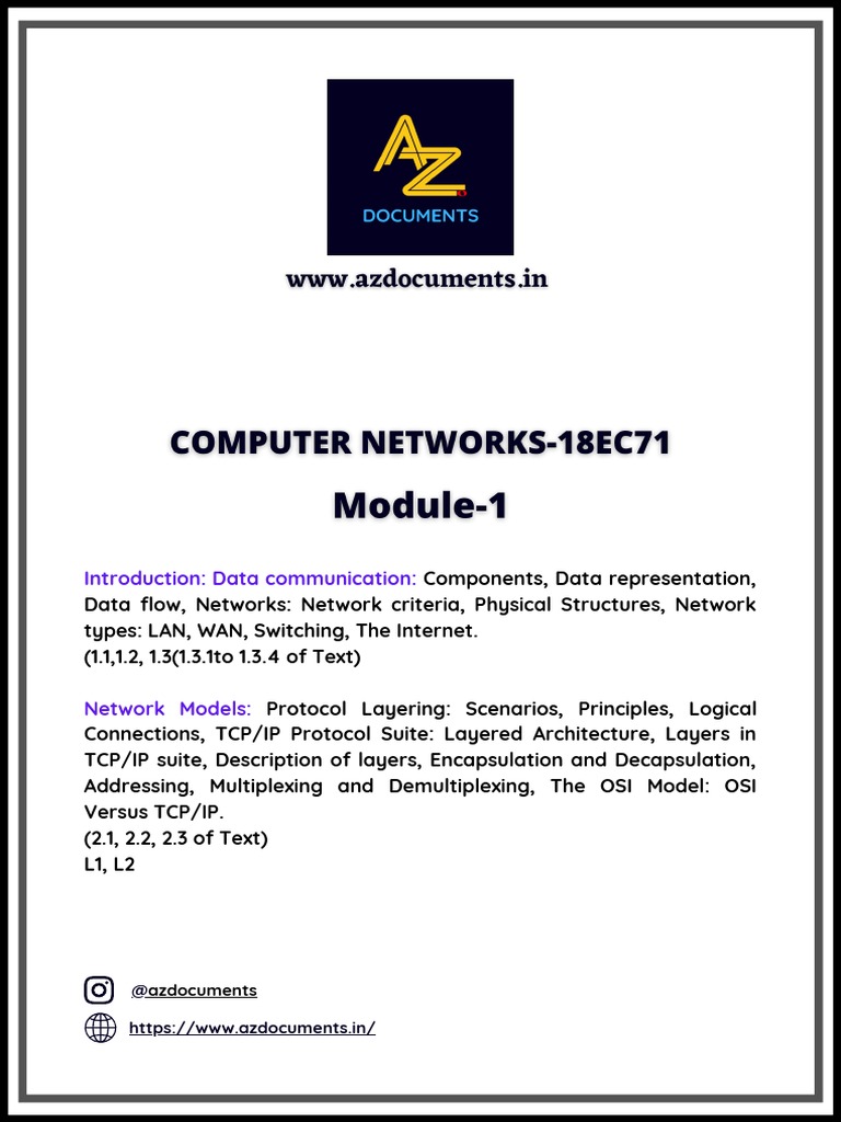 CN Mod1@AzDOCUMENTS - in | PDF | Network Topology | Computer Network