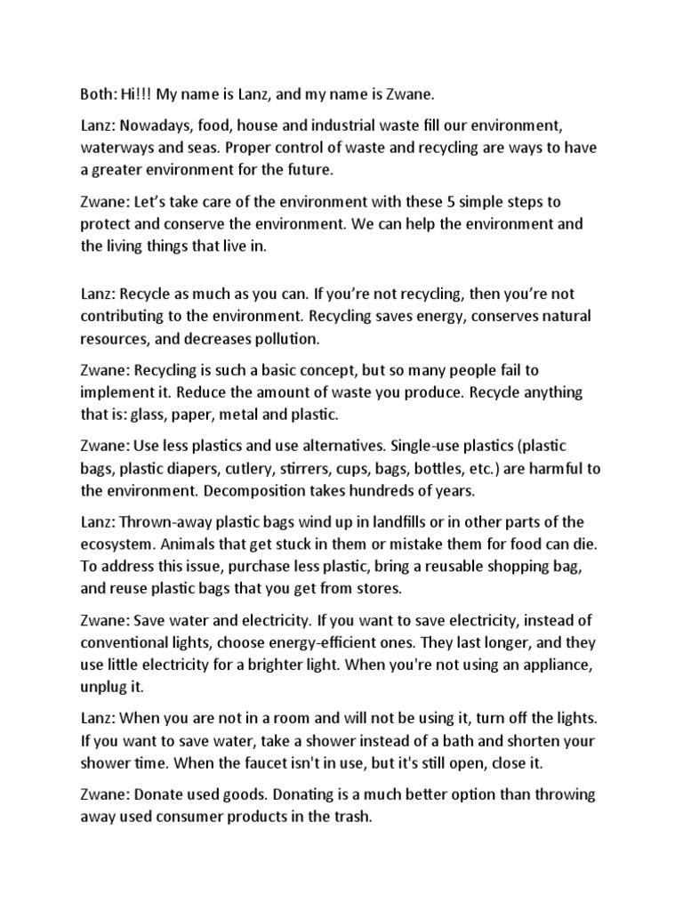 Script | PDF | Recycling | Waste