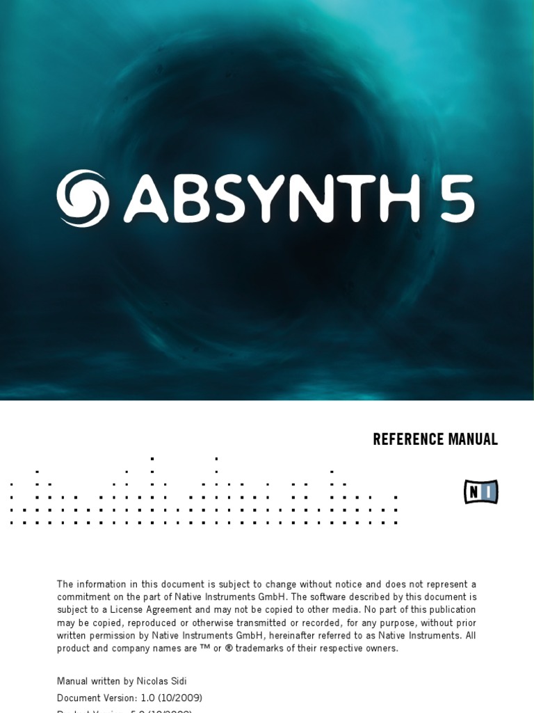Absynth 5 Reference Manual English | PDF | Menu (Computing) | Tab (Gui)